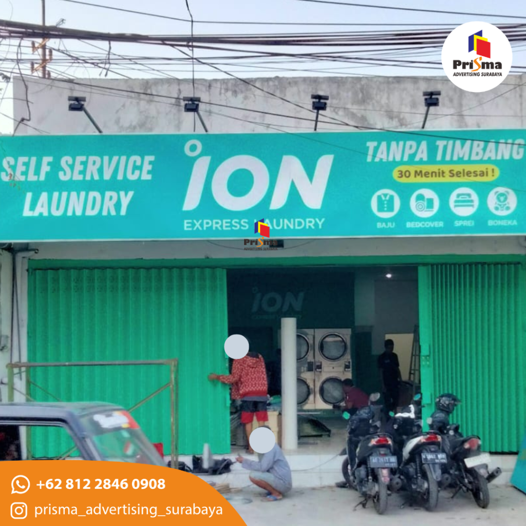 Jasa Pembuatan Papan Nama Laundry - Prisma Advertising Surabaya