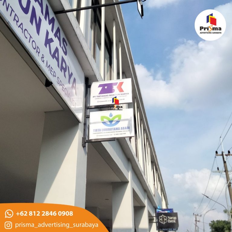 Jasa Dua Papan Nama Perusahaan Outdoor - Prisma Advertising Surabaya